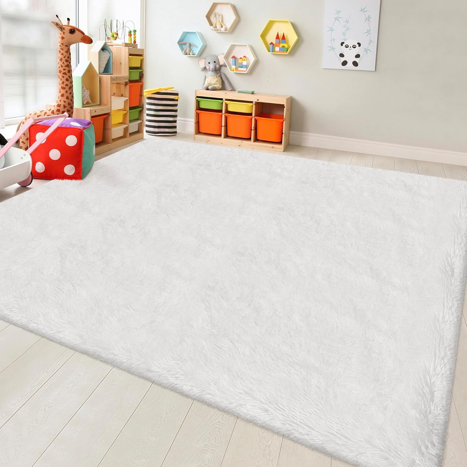 Click here for Hsmeiegadovf Jiaobaba White Rug For Living Room 8x... prices