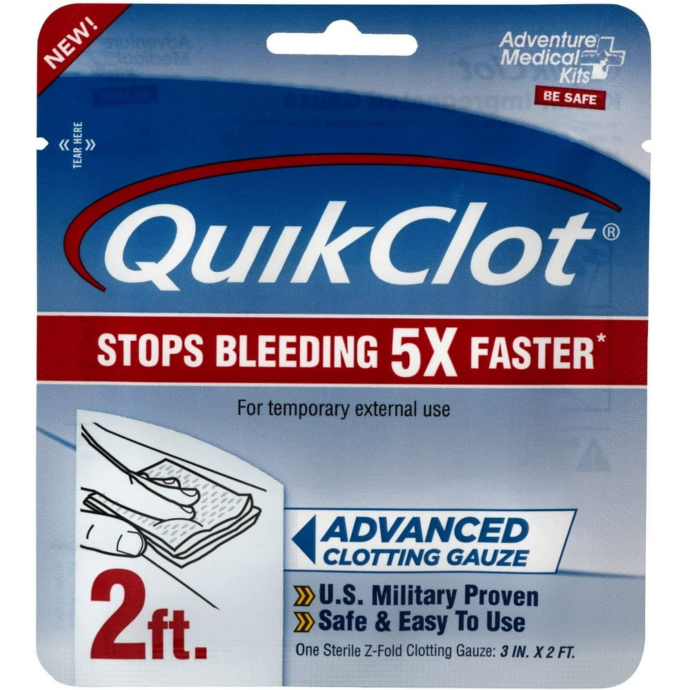 QuikClot Advanced Clotting Gauze - 3 x 24 in - Walmart.com - Walmart.com