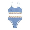 Bikinis For Women Swimsuits Womens High Waist Bikini Set V Neck Two Piece Swimsuit Color Block