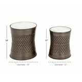 Decmode Farmhouse 17 And 19 Inch Concave Cylindrical Iron And Marble ...