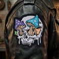 4pcs Multicolor Mushroom Skull Embroidered Patches - Dark Gothic Punk ...
