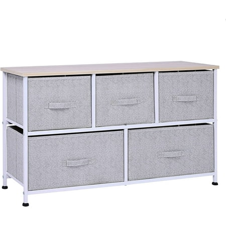 Hantdan Linen Drawer Cabinet Organizer Storage Dresser Tower with 5 ...