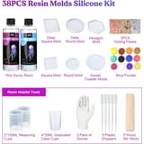LET'S RESIN Coaster Kit, DIY Epoxy Resin Kit, 16oz Resin, Molds, Mica ...