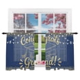 Blue Gold Graduation Cap Sheer Curtains for Living Room Bedroom ...