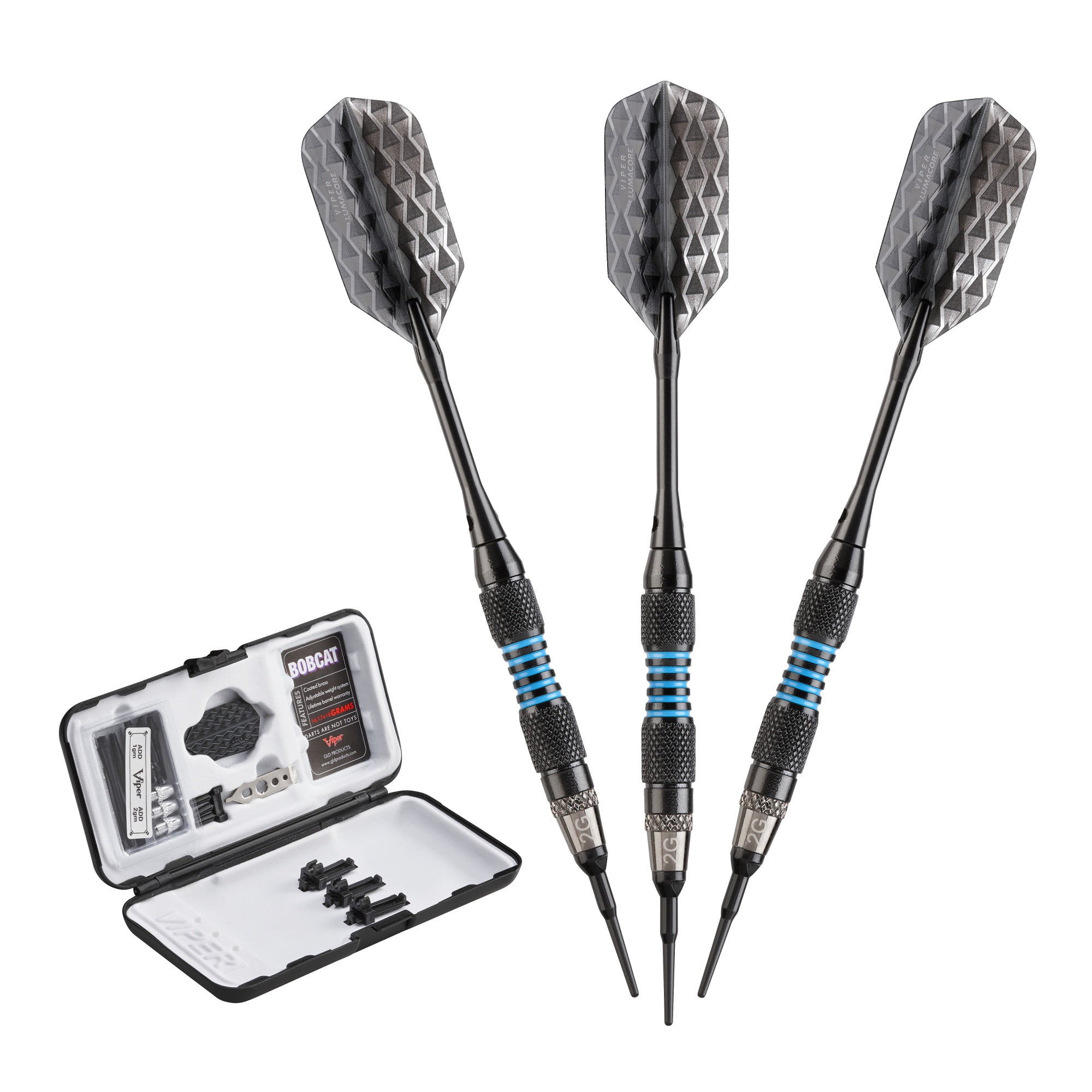 Viper Bobcat Adjustable Soft Tip Darts Blue Rings 16-18 Grams - Walmart.com