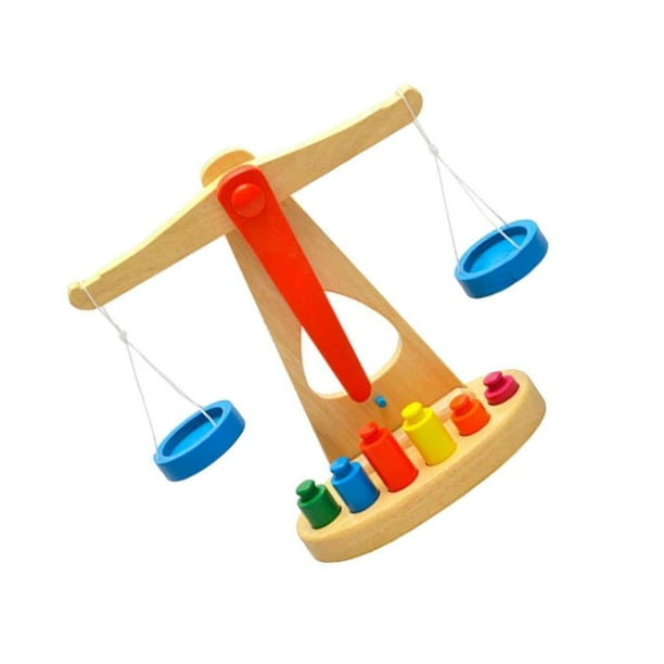 Guardoinrt Montessori Wooden Balance Beam Scale Board Game Scale ...