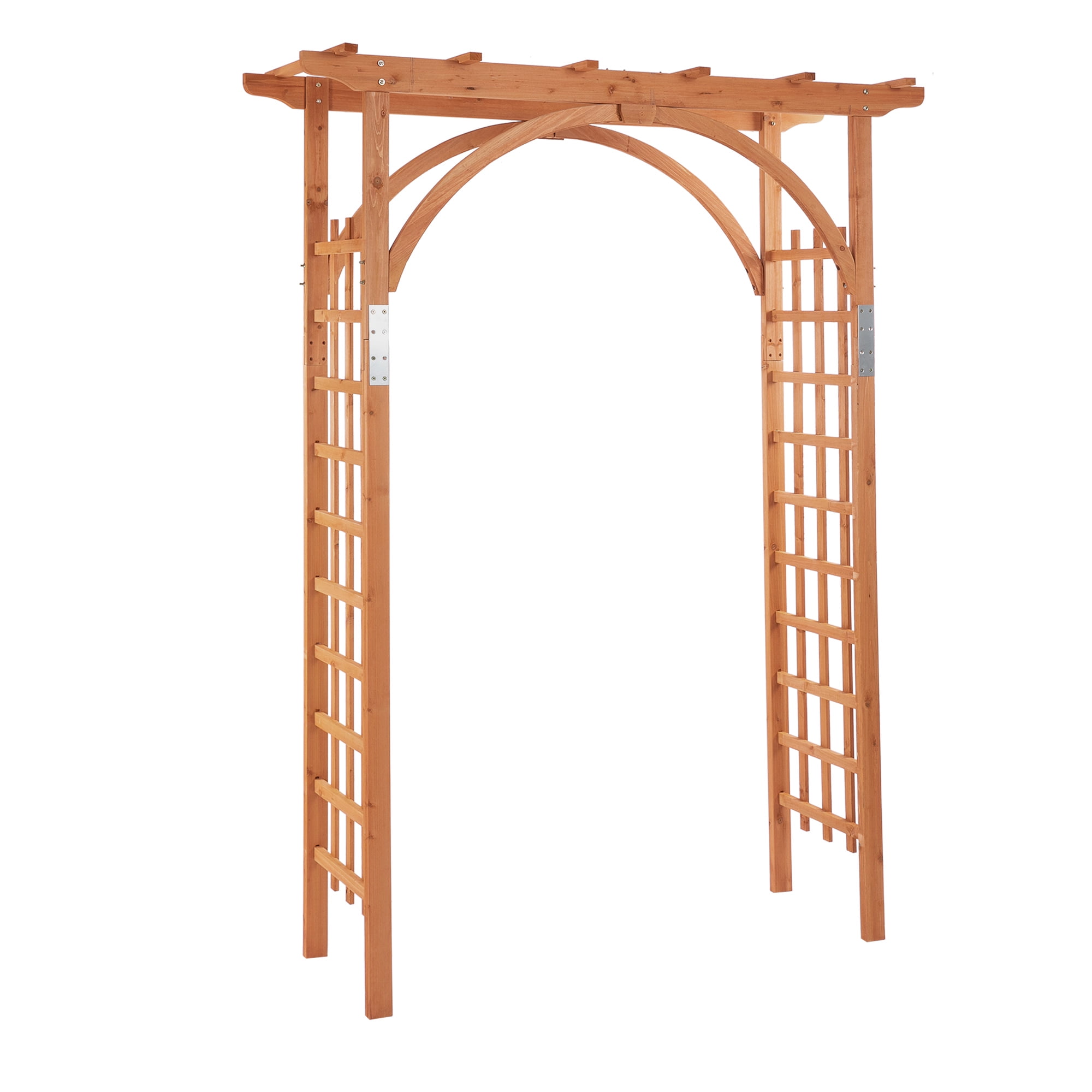 Outsunny Wooden Garden Arch Outdoor Walkway Arbor for Decorative ...