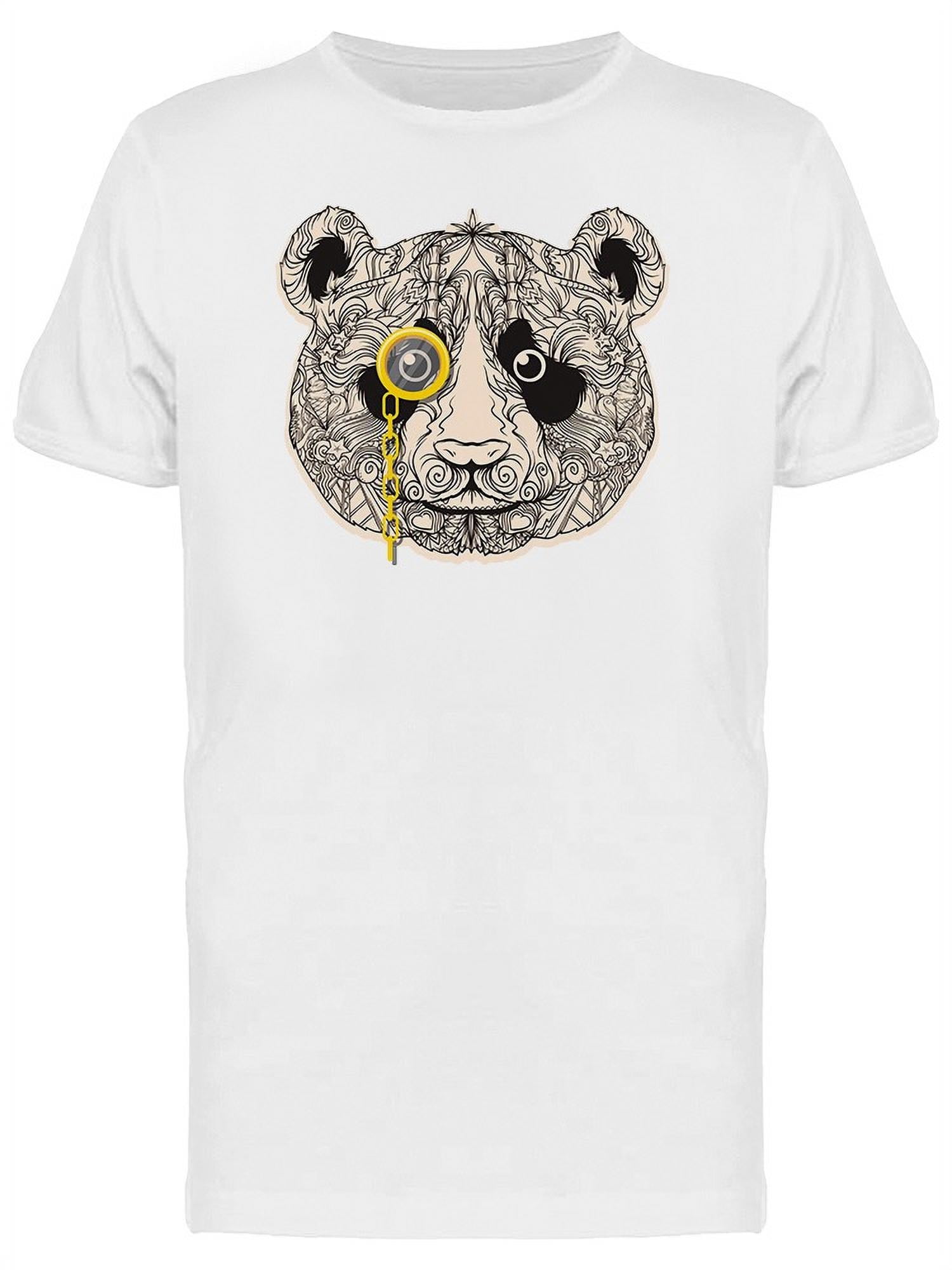 Panda Bear With Monocle On Eye T-Shirt Men -Image by Shutterstock, Male ...