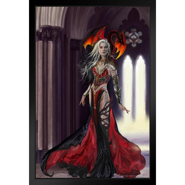 Severeielle Goth Warrior by Nene Thomas Fantasy Poster Red Dragon On ...