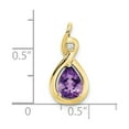10k Yellow Gold Infinity Pendant Necklace for Women with Teardrop ...