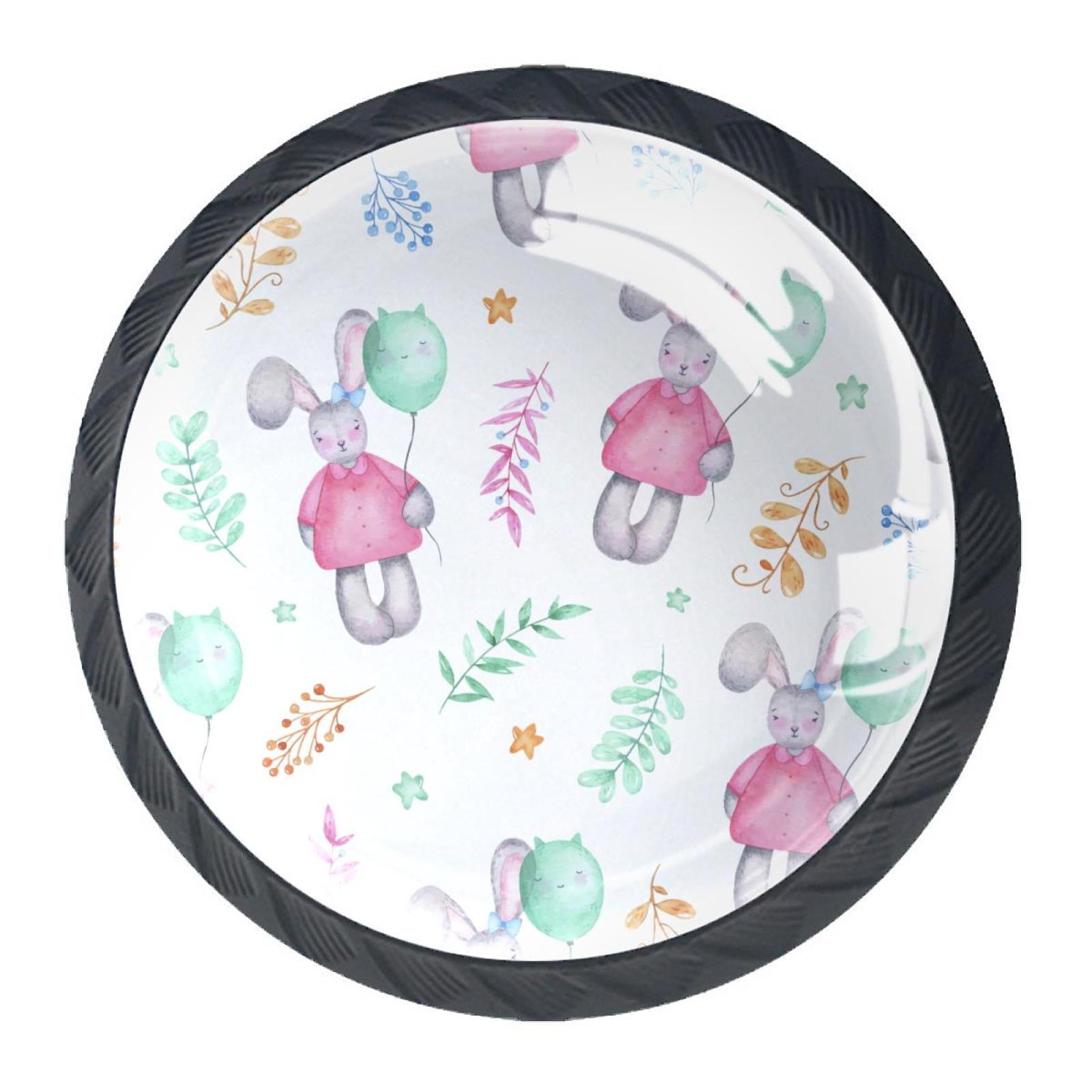 4 Pcs Bunny with Air Balloons Knobs for Kitchen Cabinet Cupboard Dresser Bookcase Drawer Pulls ...