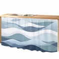 Abstract Cabinet Curtain, Sea Wave Geometric Blue Grey Gradient Water ...