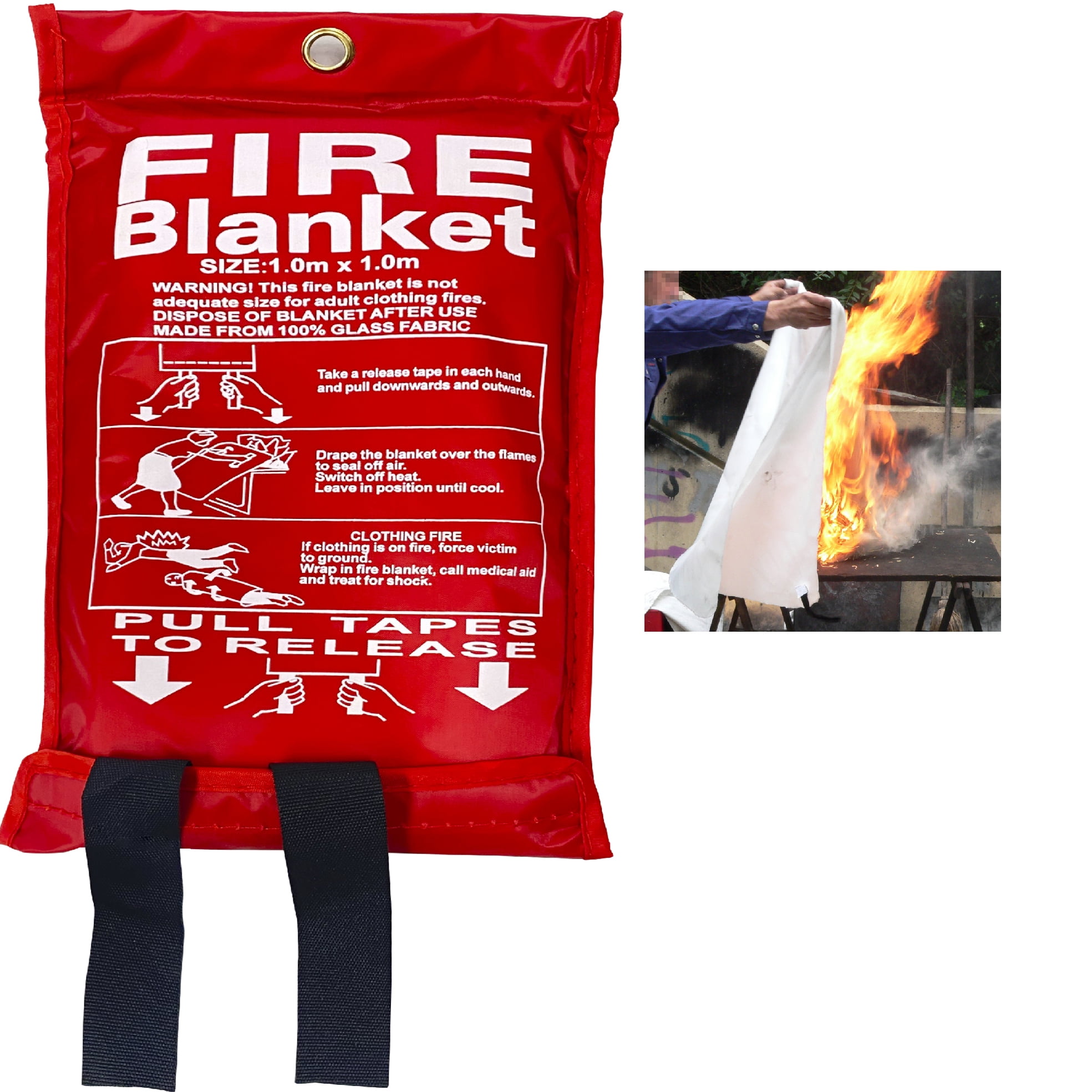 EasyGo Oxycover Emergency Fire Blanket-40x40 Made with Fiberglass ...
