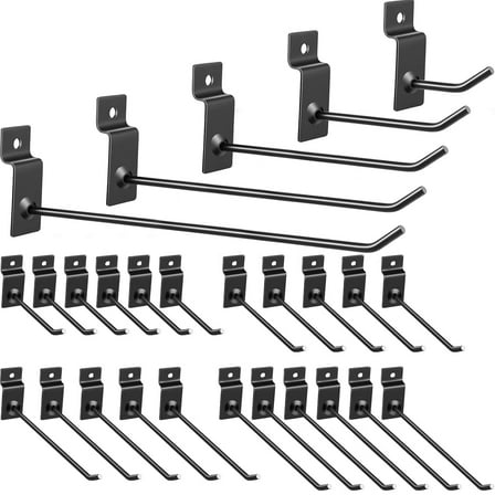 HSS Side Bar with 3 Hooks 14" Wide Fits 7/8” Pole Diameter Black 2-Pack ...