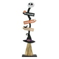 XHKUYI Halloween Witch Broom Sign Prop 44 inch, Wooden Broom with Witch ...