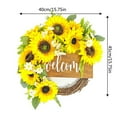Cevemin 1 Pcs Simulation Sunflower Wreath - Cloth Welcome Door ...