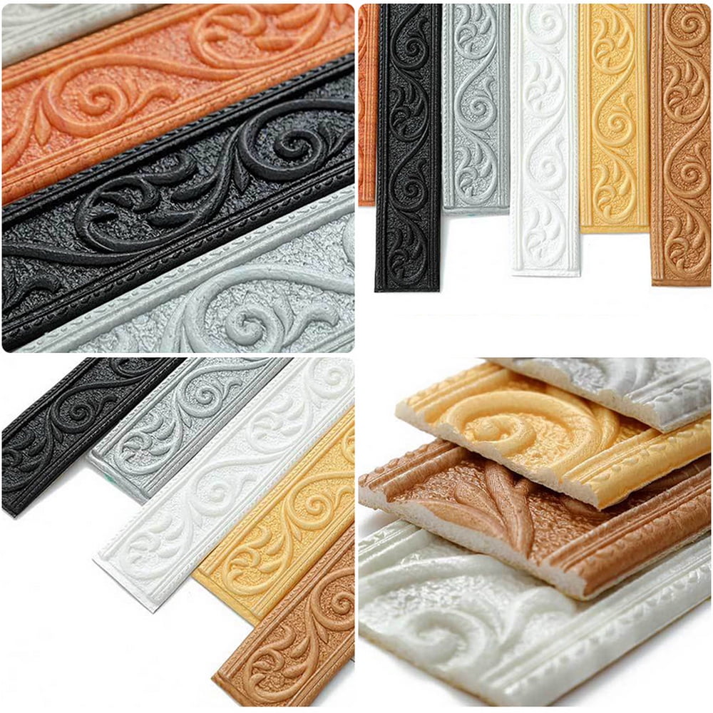 Buy Self Adhesive 3d Wall Edging Strip Border Waterproof Foam Modelling