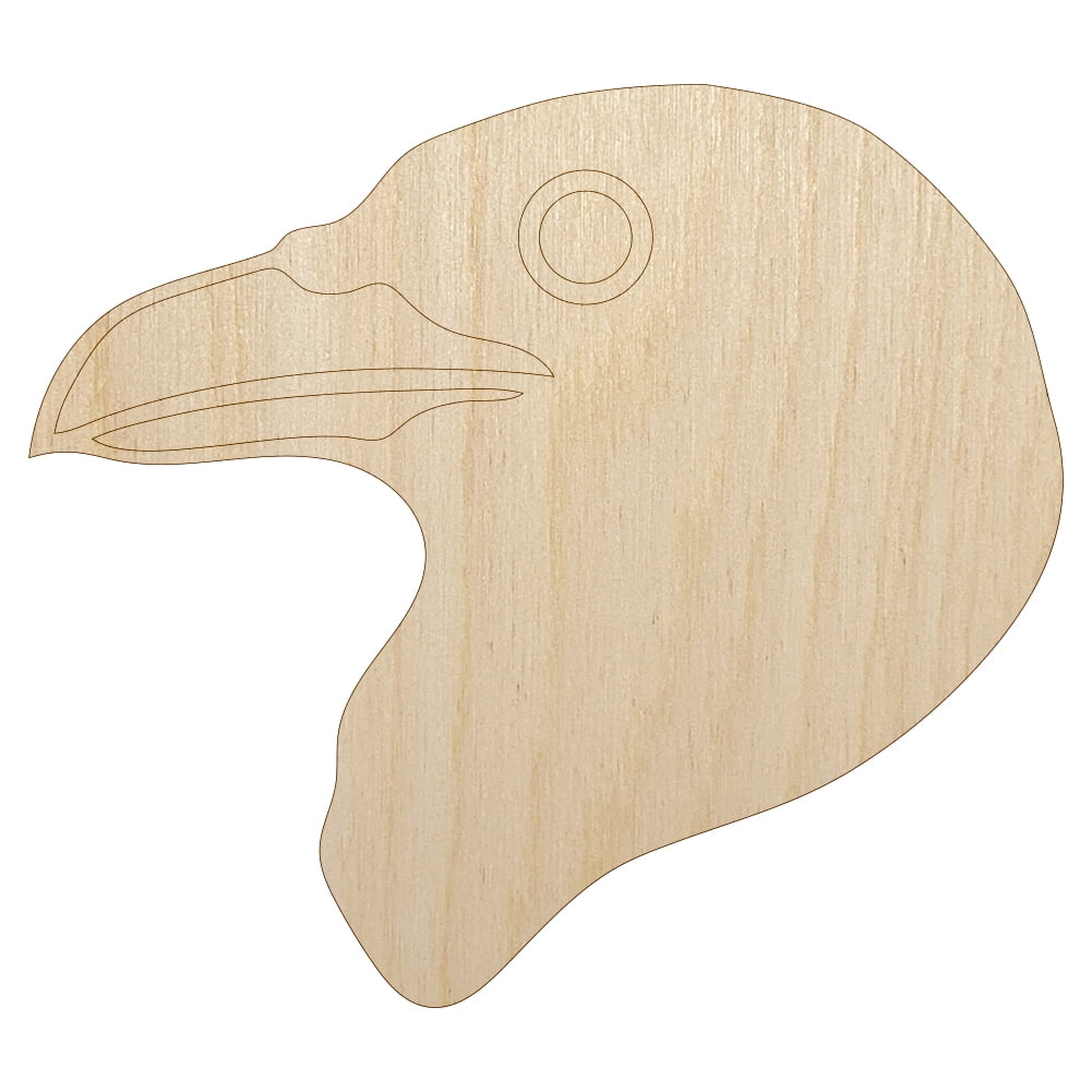 Clever Raven Head Wood Shape Unfinished Piece Cutout Craft DIY Projects ...