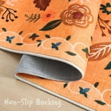 KaMinLy Bohemian Orange Floral Rug, 2'x6', Soft Washable Carpet for ...