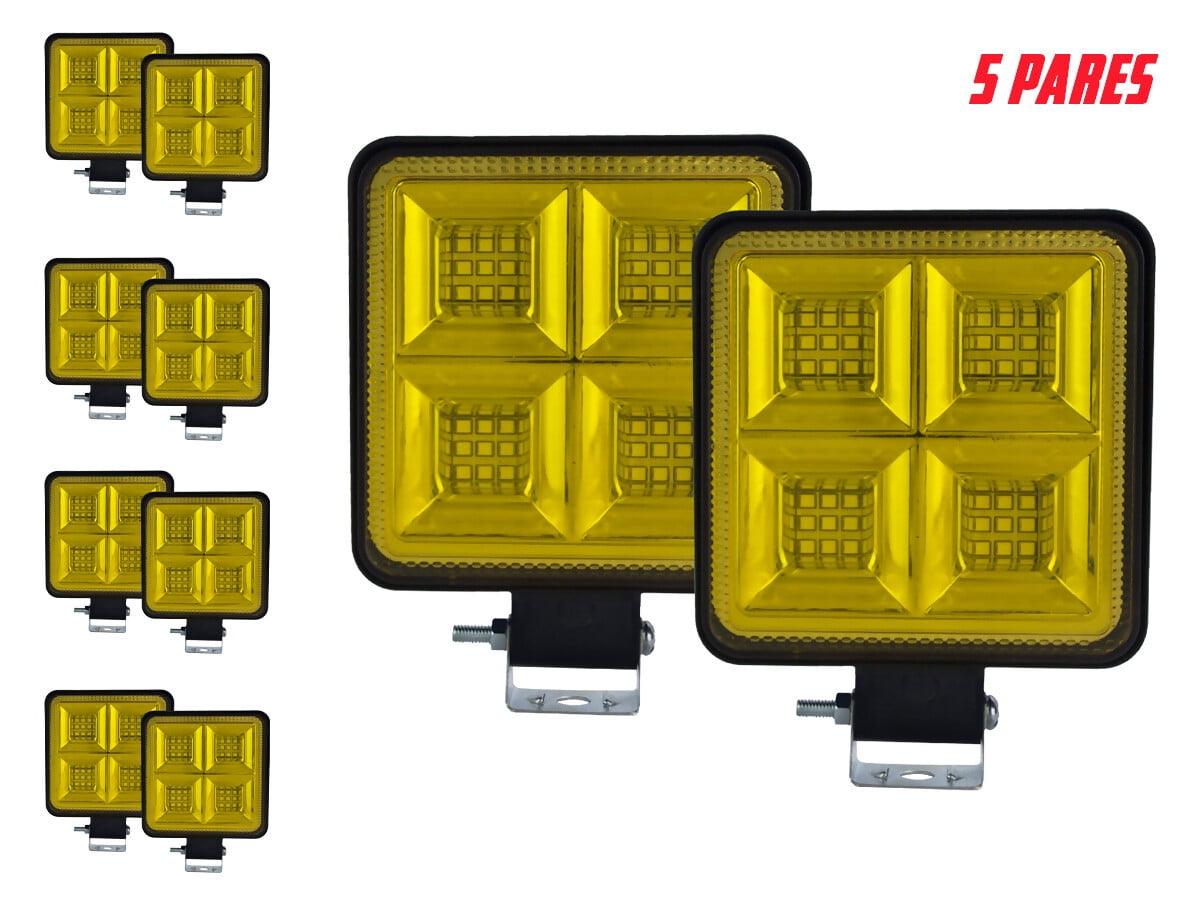 Faros Cuadrados TUNELIGHT-RENOVATIO 10 Pzas Luz Blanca 36 Leds 144w ...