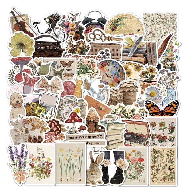 50PCS Vintage Scrapbook Stickers Decorative Scrapbook Paper ...