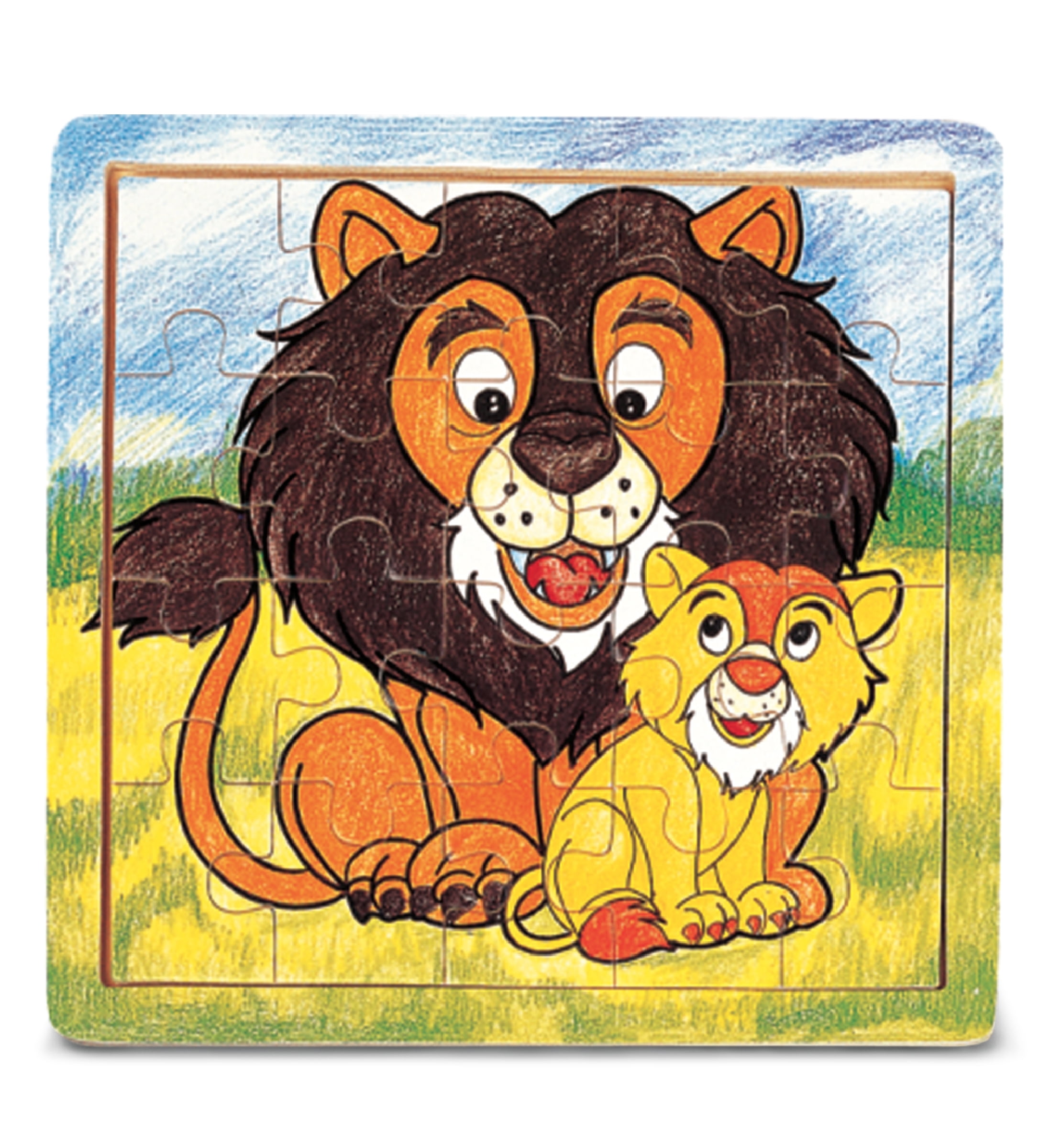 Puzzled Lion Jigsaw Puzzle – Easy To Play Zoo WildLife Wooden Animals ...