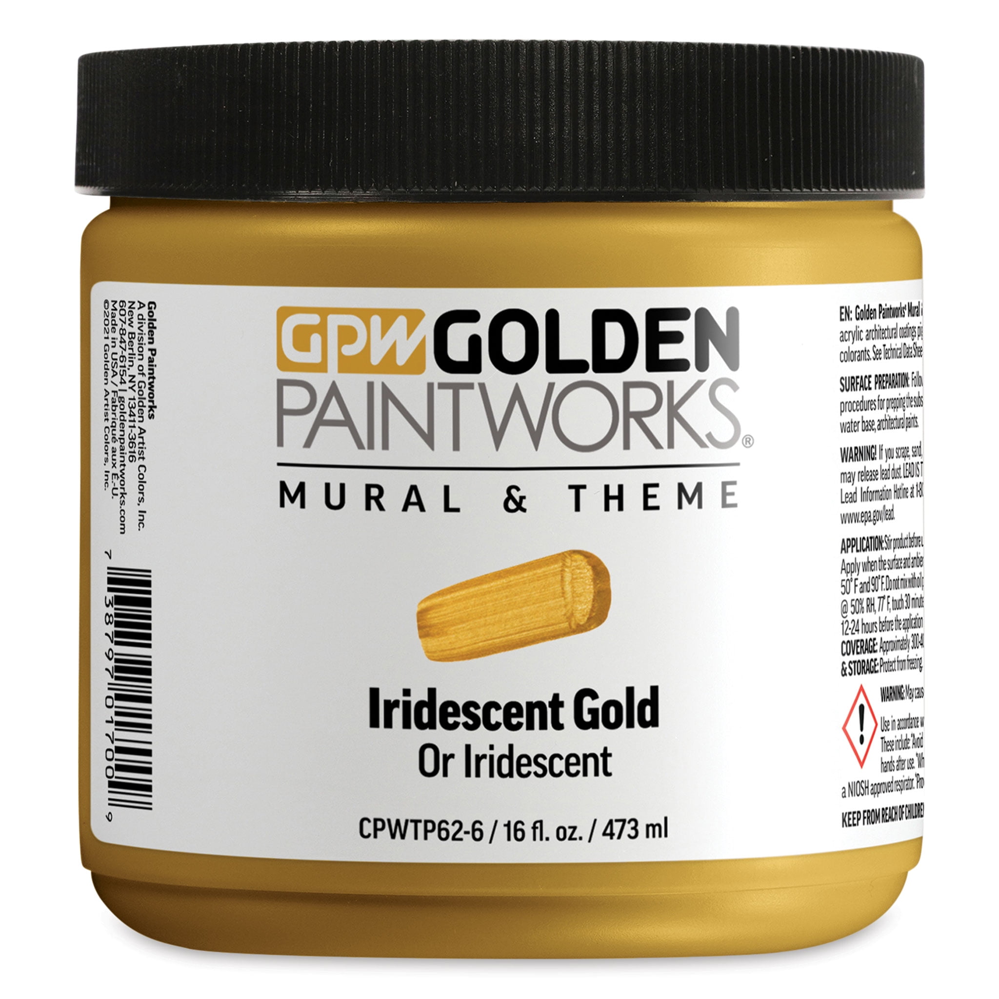 Golden Paintworks Mural and Theme Acrylic Paint - Iridescent Gold, 16 ...