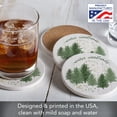 Thirstystone "Winter Woodlands" 4-Pack Round Absorbent Stone Coasters ...