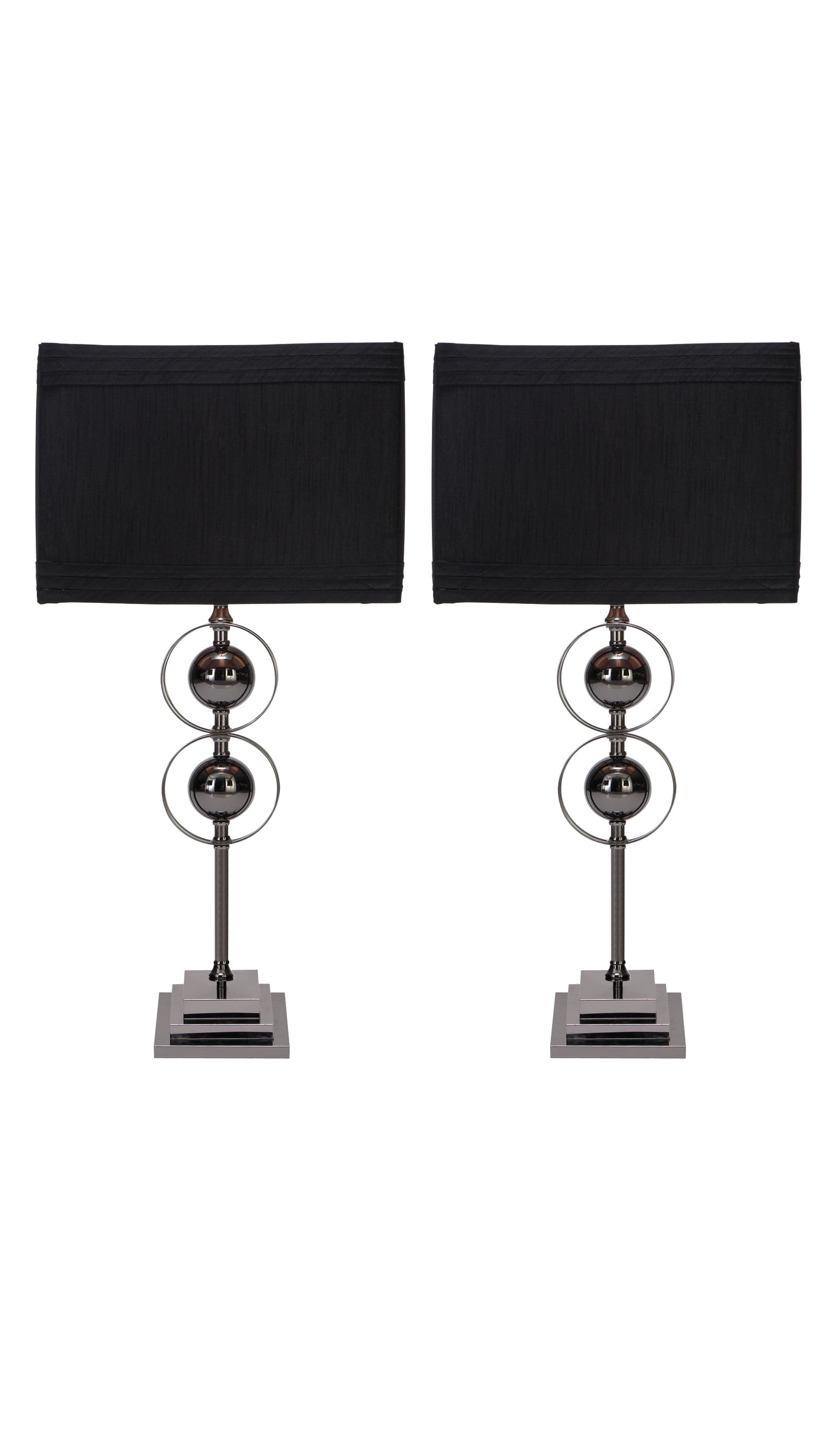 DecMode Black Metal Modern Table Lamp 26", Set of 2 - Walmart.com