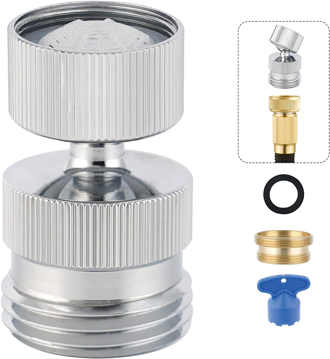 Garden Hose Adapter Kit - Sink Swivel Faucet Aerator to Connect Hose ...