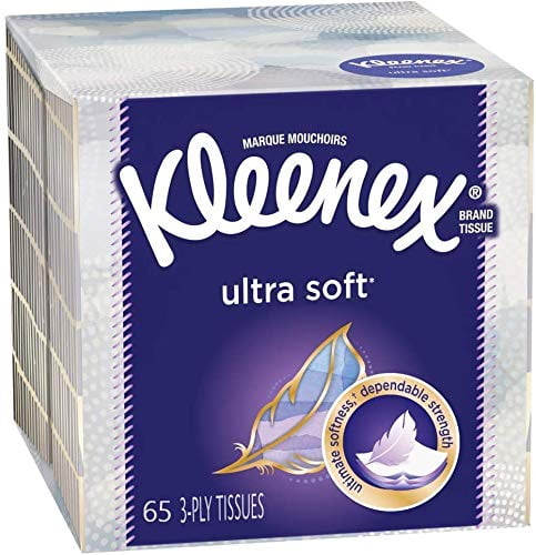 Kleenex, Ultra Soft Tissues, 3 Ply - 8.25" x 8.40" - 65 Tissues Per Box ...