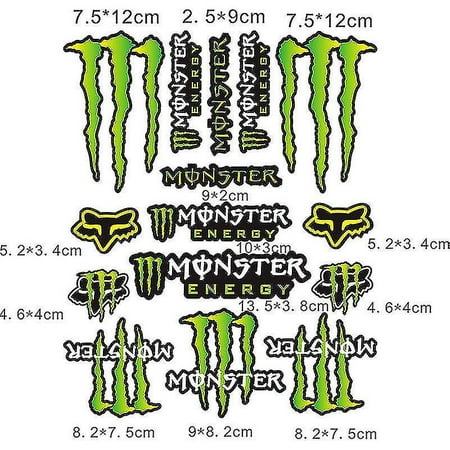 Racing Car Motorcycle Monster Energy Stickers Helmet Decals For Yamaha ...