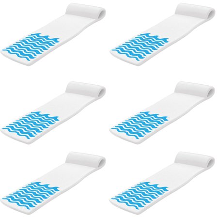 TRC Sunsation 70 Inch Foam Raft Lounger Pool Float, Blue Wave White (6 ...