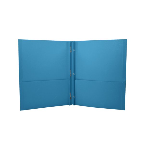 School Smart 2 Pocket Folder with Fasteners, Light Blue, Pack of 25 ...
