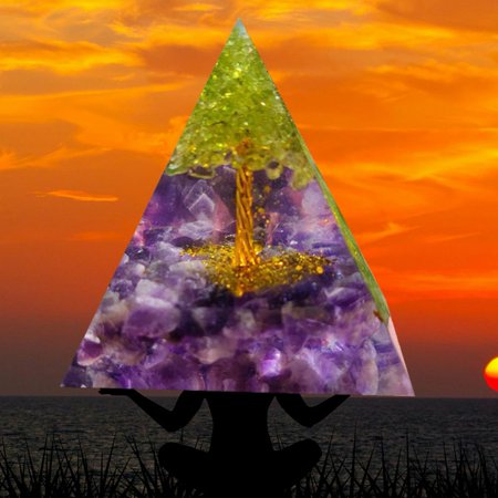 Peggybuy Crystal Energy Orgone Pyramid Tree of Life Prosperity Mold ...