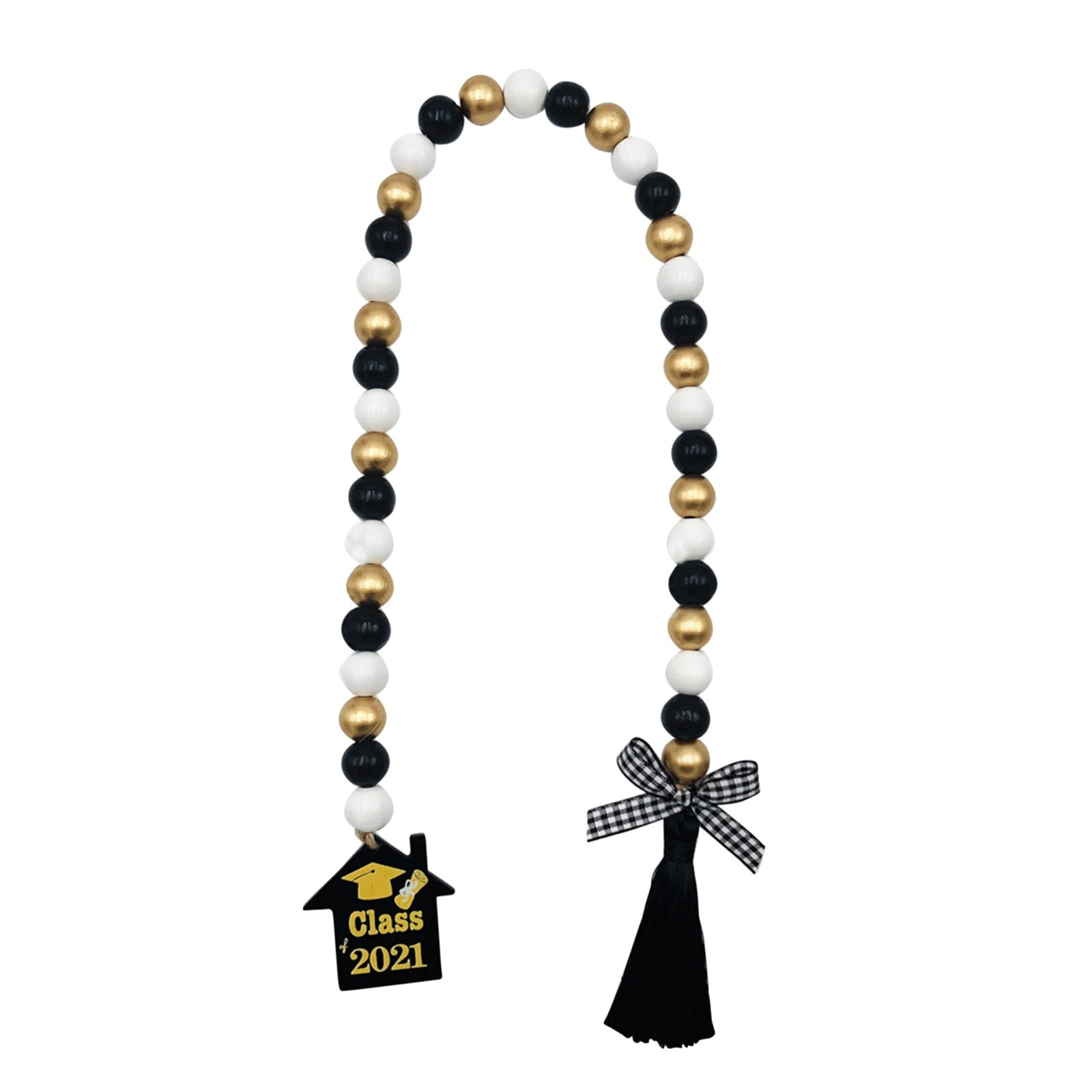 OAVQHLG3B 2 Pieces Graduation Decorations Wood Bead Garland with ...