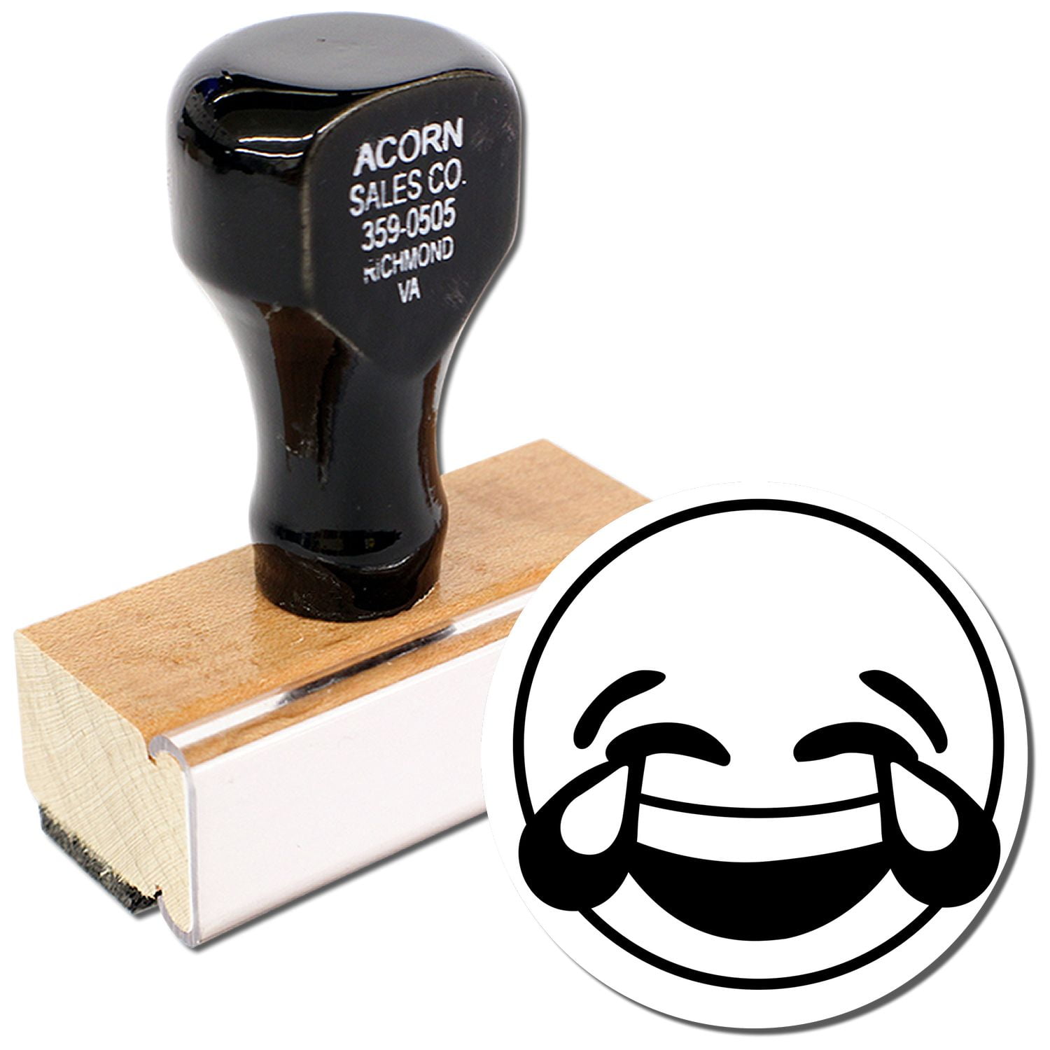 Round Laughing Smiley Rubber Stamp, Wooden Handle Rubber Stamp, Laser ...