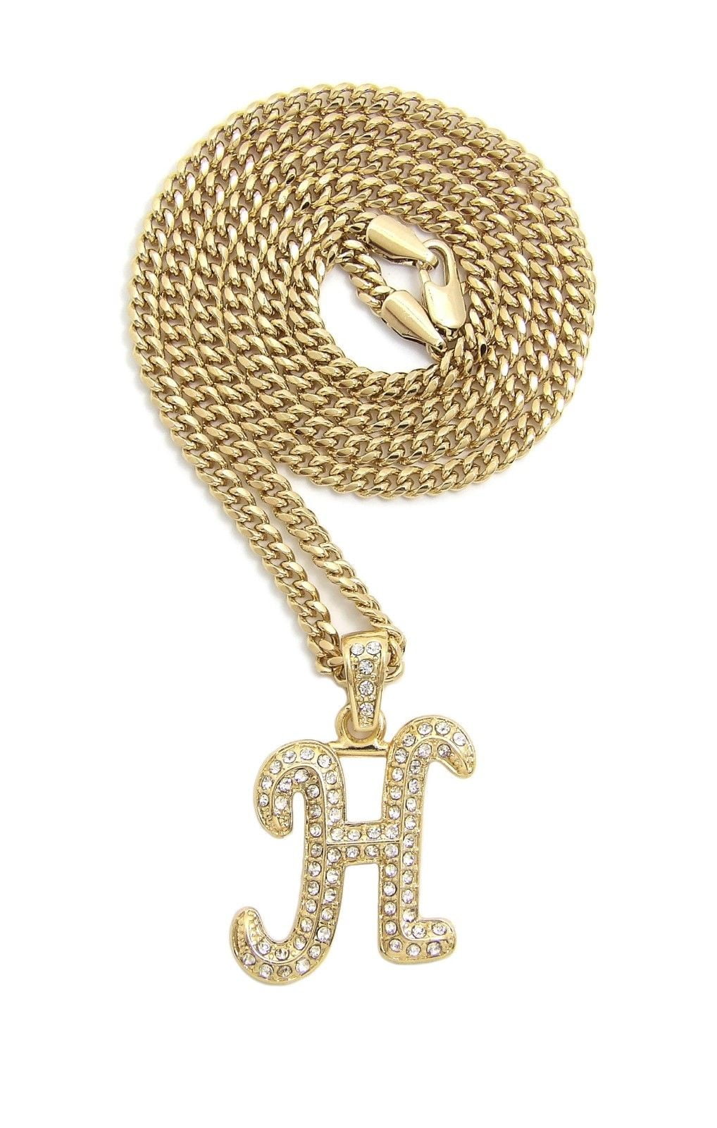 Unique Fashion 21 Unisex Stone Filled Initial Alphabet Letter Pendant ...