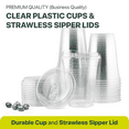 L2K 16oz Cold Drink Single Use Clear Coffee Cups with Strawless Sip ...