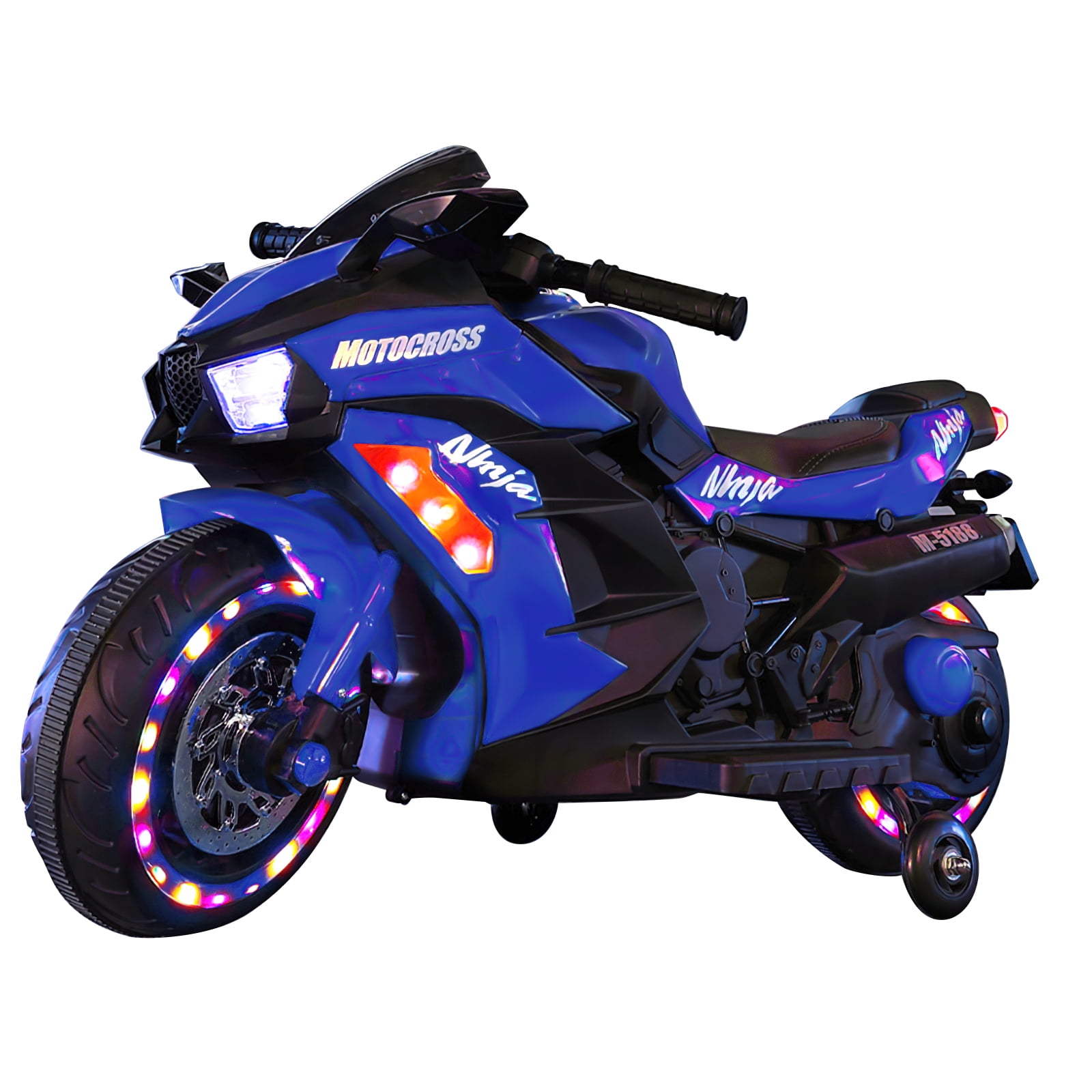 WUBEN 12V Ride On Motorcyle Kids Rechargeable Motorcycle Kids Motorcycle with Training Wheels ...