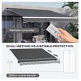 12x10ft Electric Retractable Awning - Remote & Crank Control - Black ...