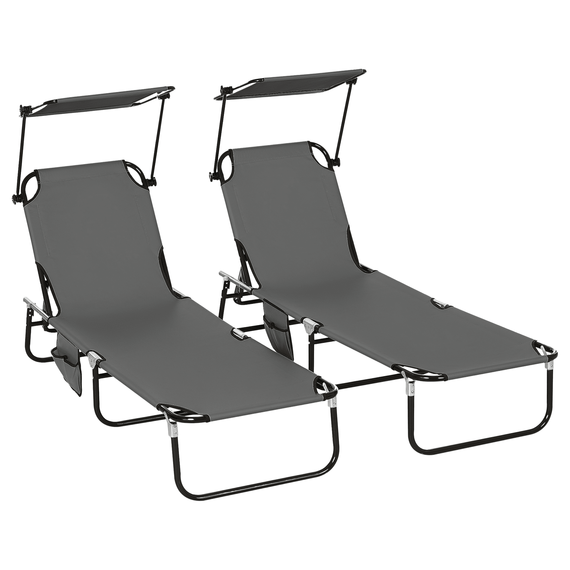 Click here for Outsunny 2 Piece Folding Chaise Lounges With Adjus... prices