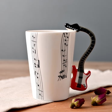 LanHong 13.5 Ounce Guitar Mug Music Note Coffee Mug Ceramic Guitar ...