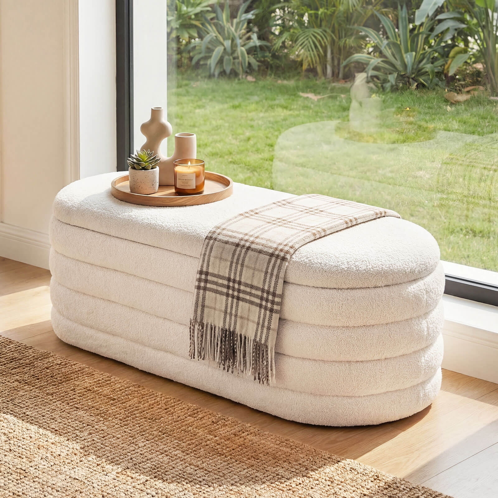 Click here for Costway Upholstered Fabric Storage Ottoman Bench e... prices