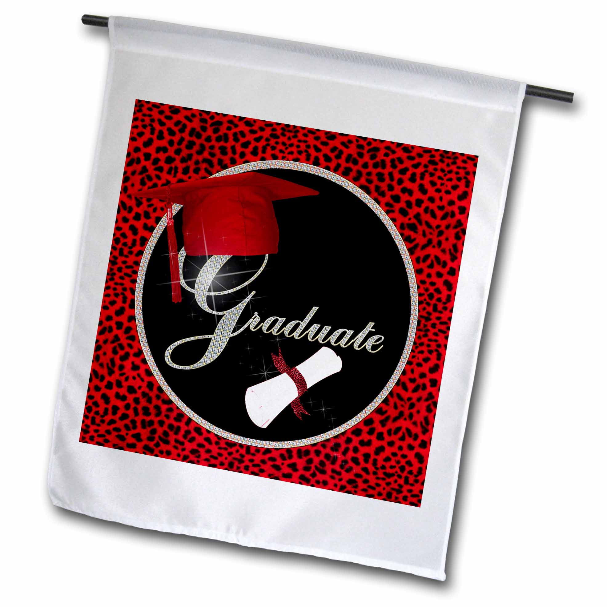 Red Cheetah Print Graduation Cap with Diamond Bling for the Graduate ...