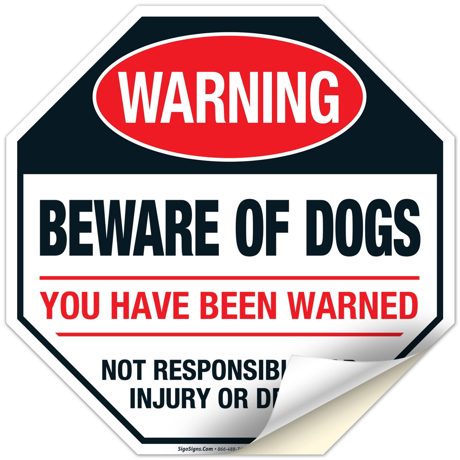 Beware of Dog You Have Been Warned Sign, - Walmart.com