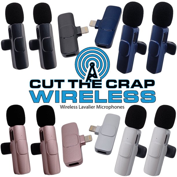Cut the Crap Wireless Microphone for iPhone iPad, 2 Mini Mics, with ...