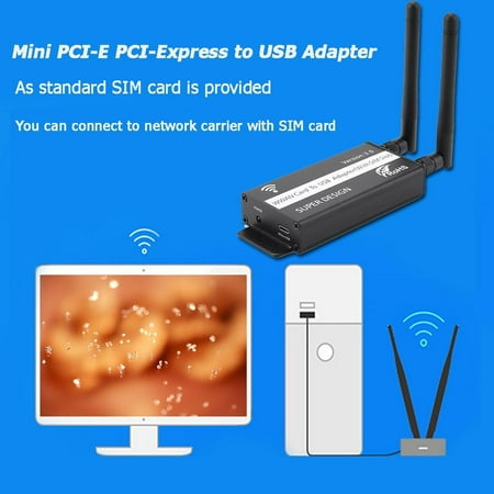 Jinveno PCI-E PCI-Express to USB Adapter with SIM Card Slot for WWAN ...