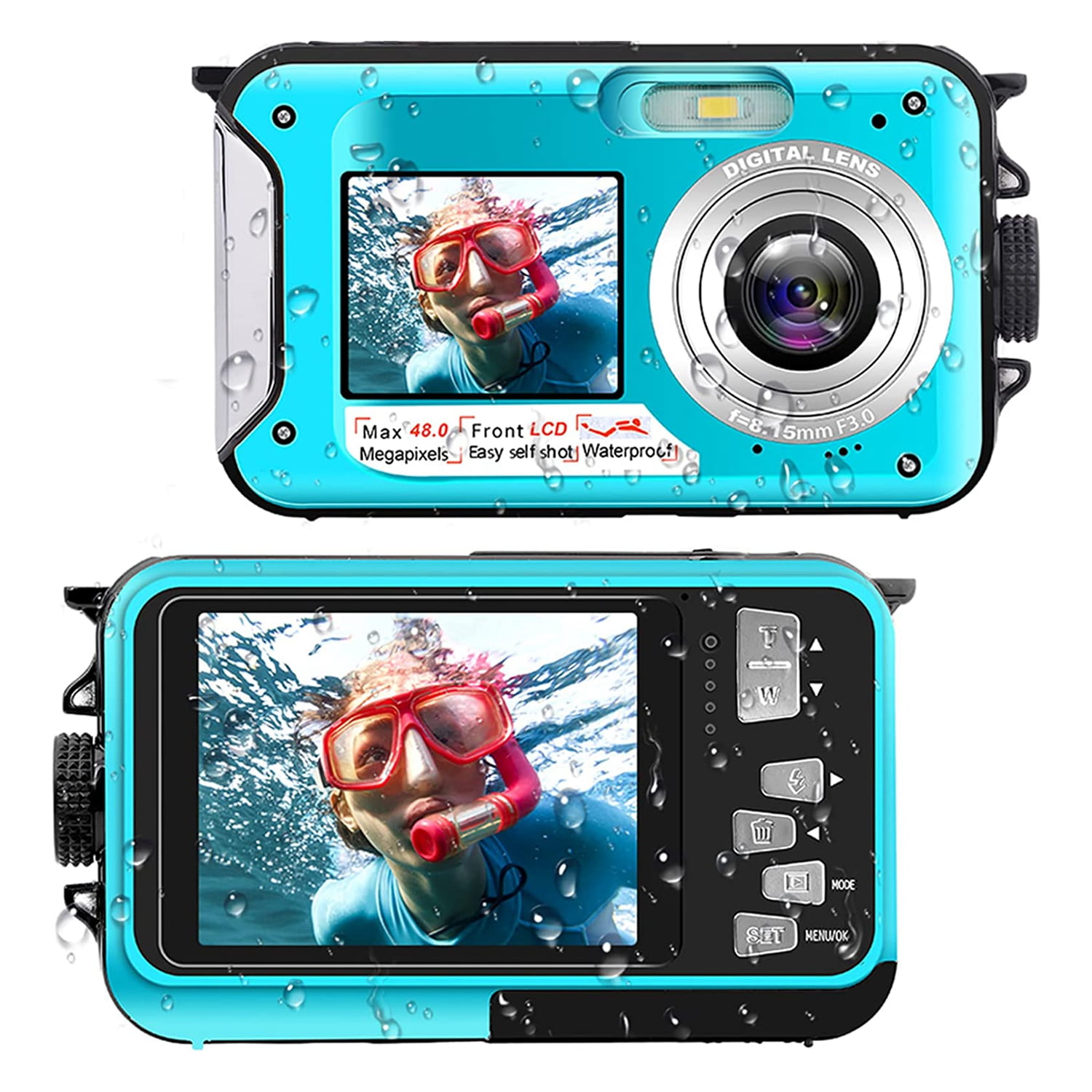 Ingzy Waterproof Digital Camera Underwater Camera Full HD 1080P 2.7K ...