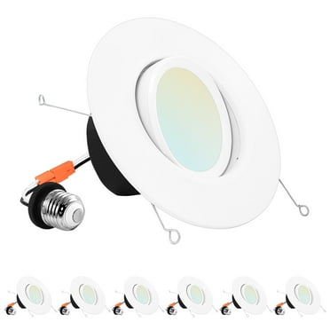 Luxrite 3 Inch Gimbal LED Recessed Light, 5CCT Selectable 2700K-5000K ...